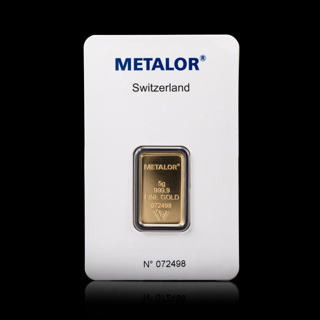 Metalor 5g Stamped Gold Bar - KnightsBullion.com
