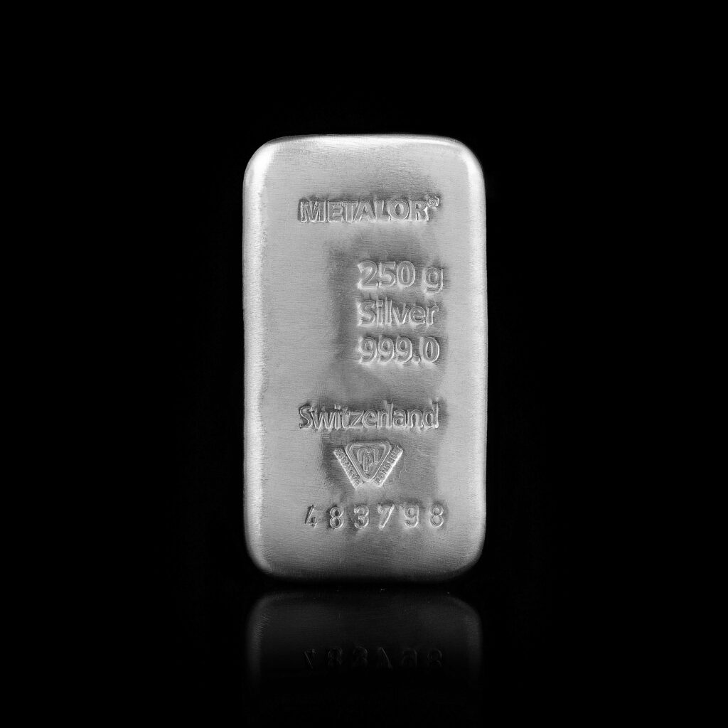Metalor Cast 250g Silver Bar - KnightsBullion.com